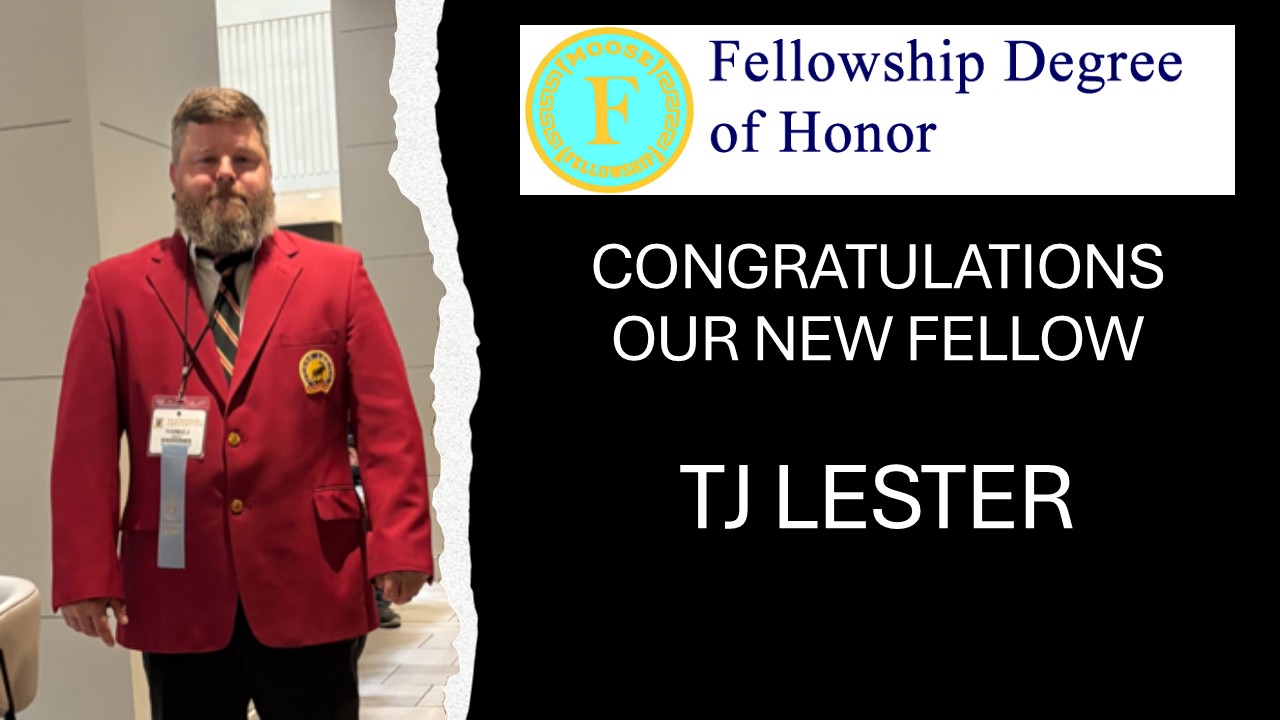 CONGRATULATION TO TJ LESTER – Sellersville Moose Lodge 1539